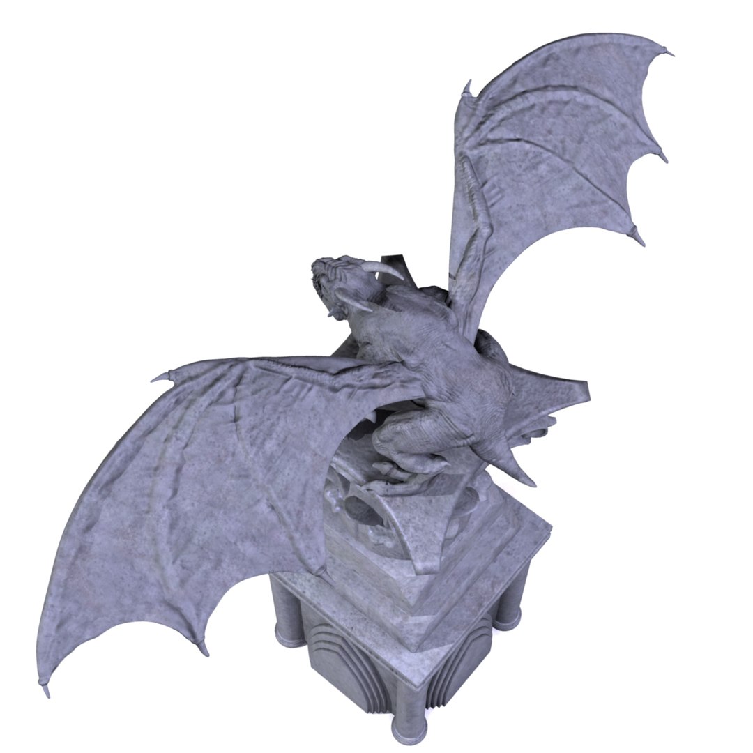 Gargoyle Statue Monster 3d Obj