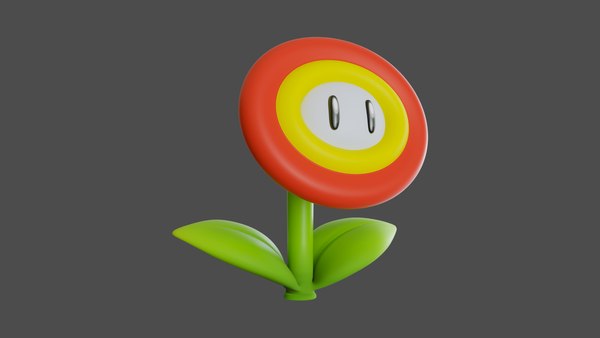 3D flower reputable super mario assets TurboSquid