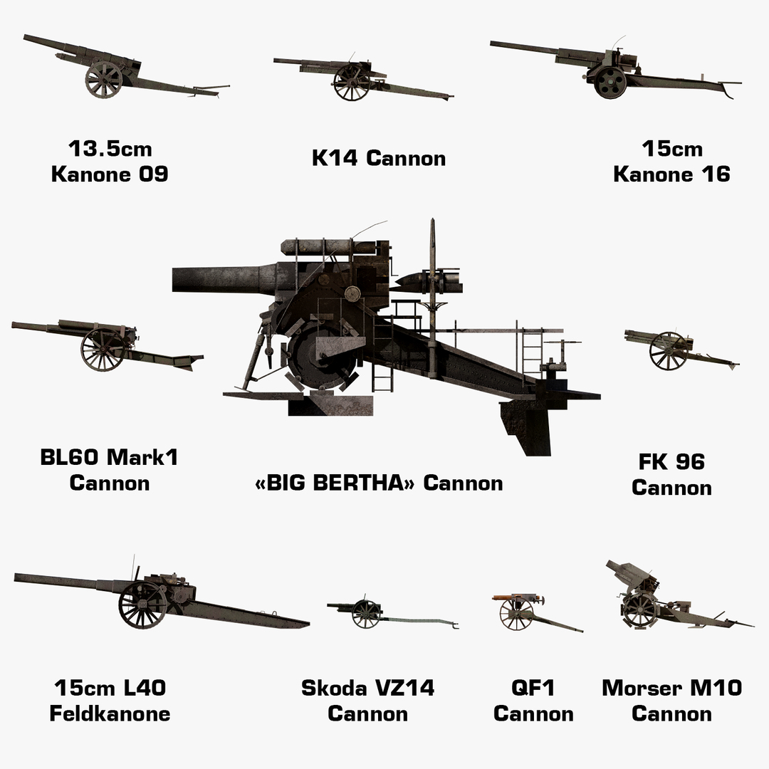 Cannon ww1 model - TurboSquid 1425839