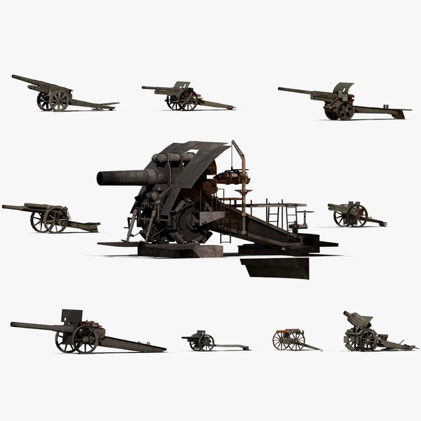 3D ww1 cannon model - TurboSquid 1158935
