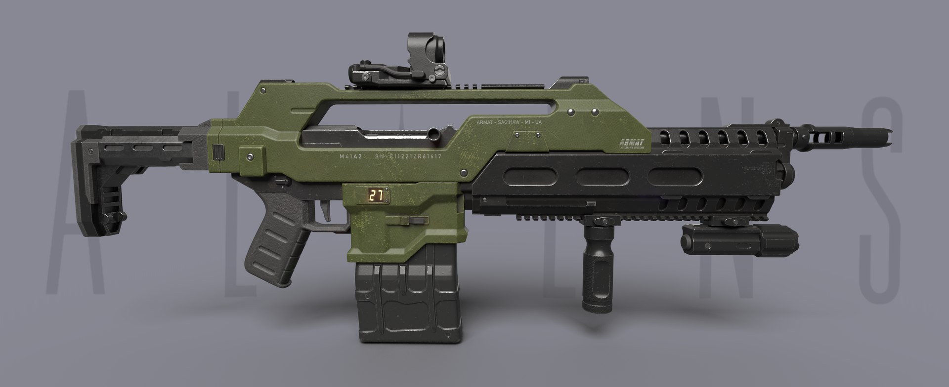 M1A2 Pulse Rifle Model - TurboSquid 2187086