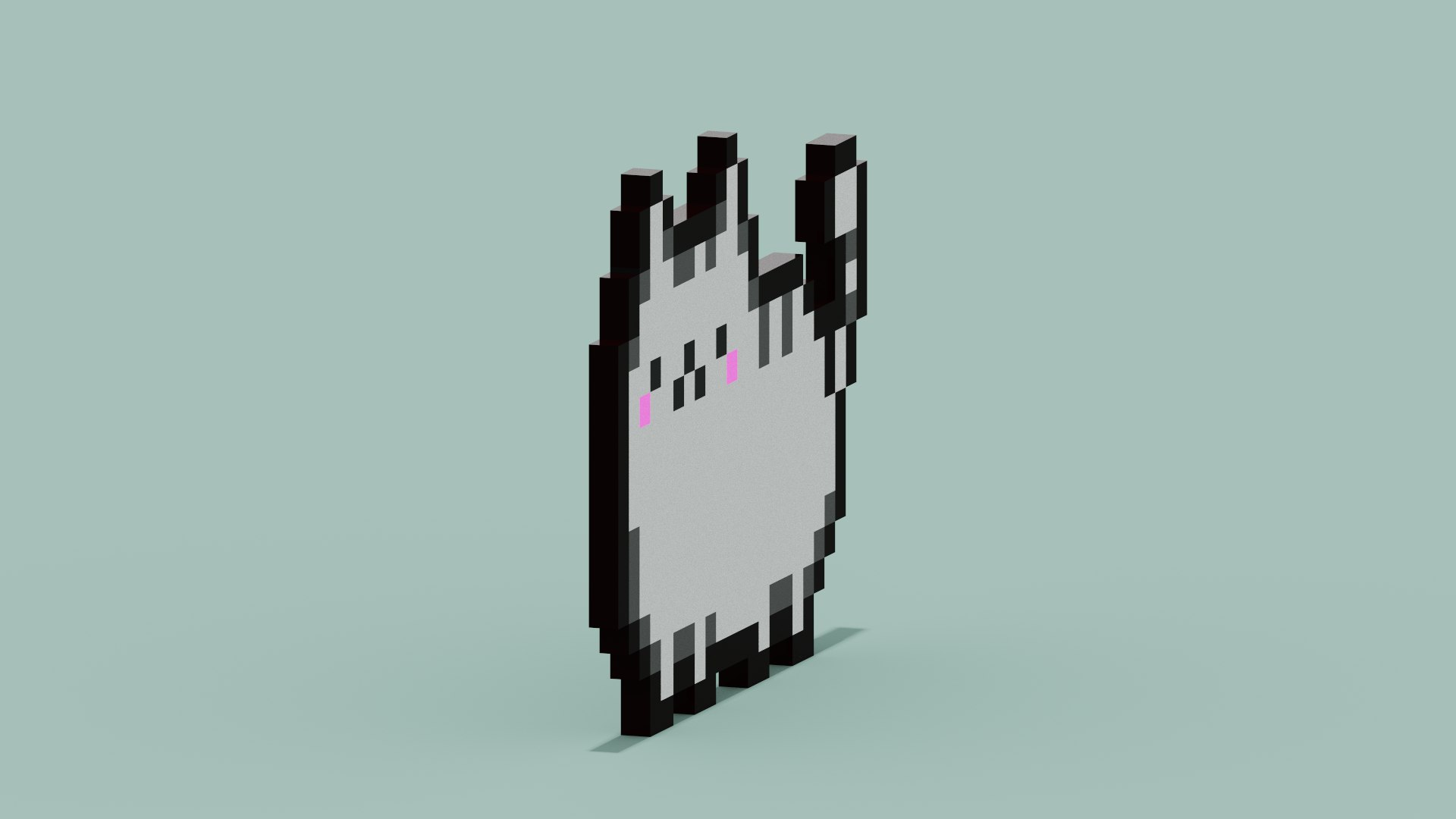 3D Pixel Cat Symbol - TurboSquid 1885160