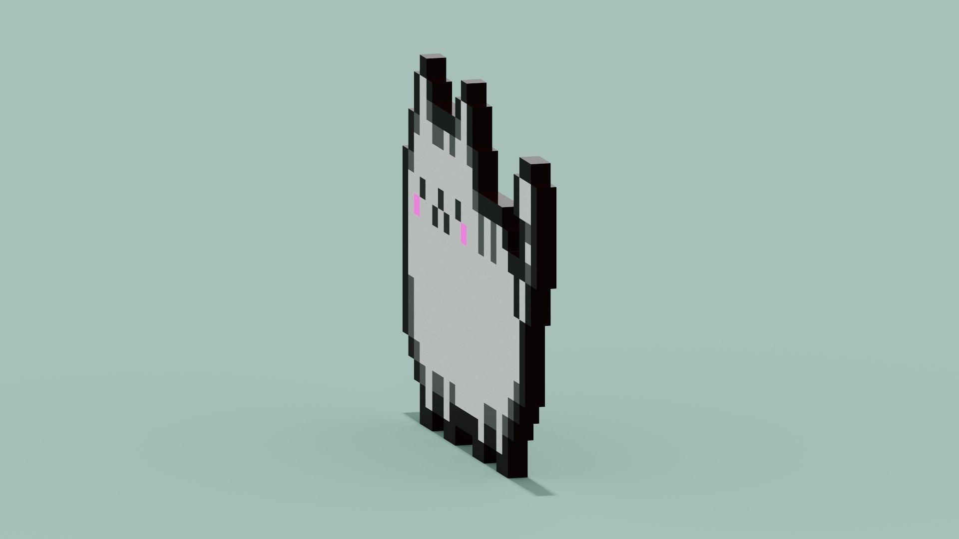 3D Pixel Cat Symbol - TurboSquid 1885160