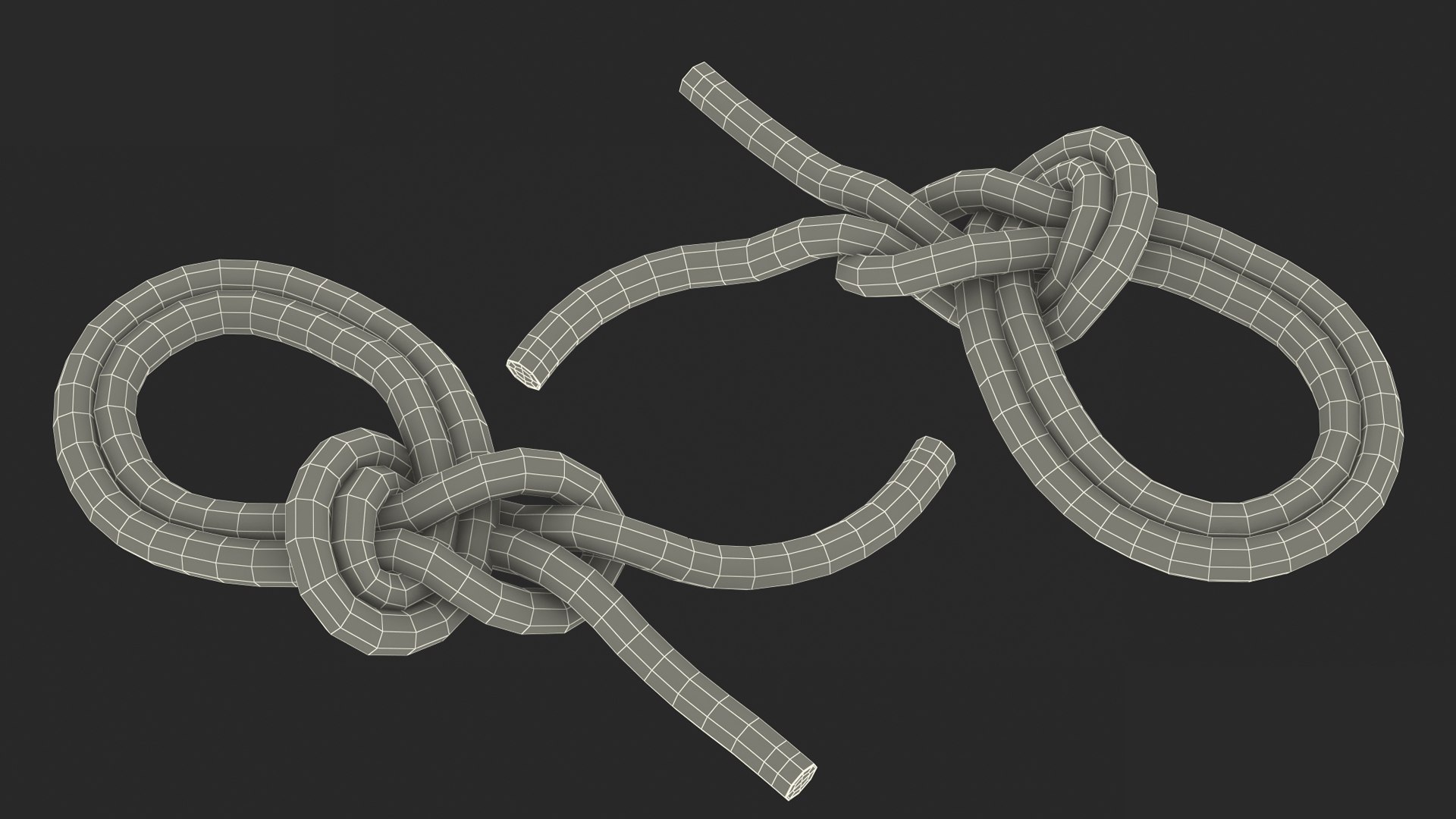 3D knots 4 rope model - TurboSquid 1701446
