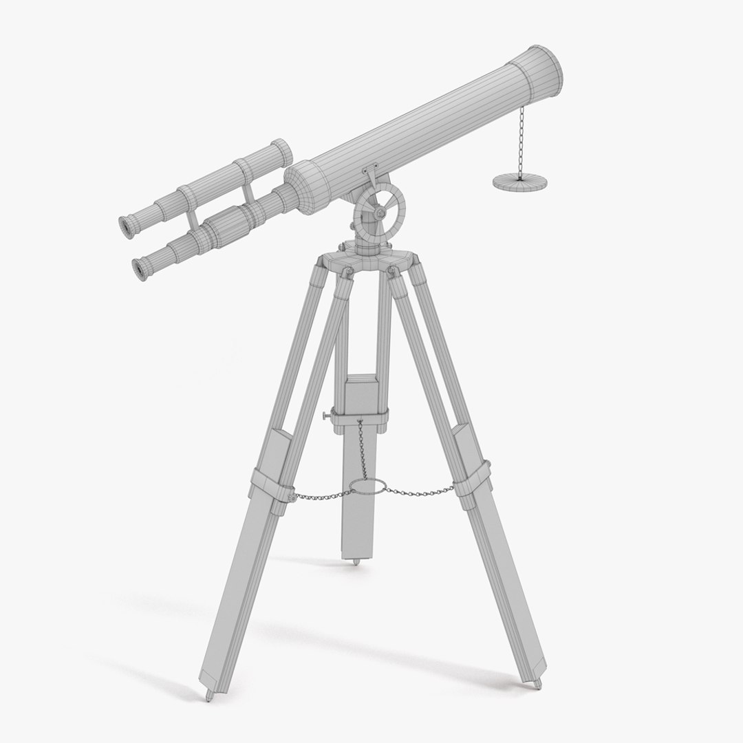 3d Model Antique Telescope