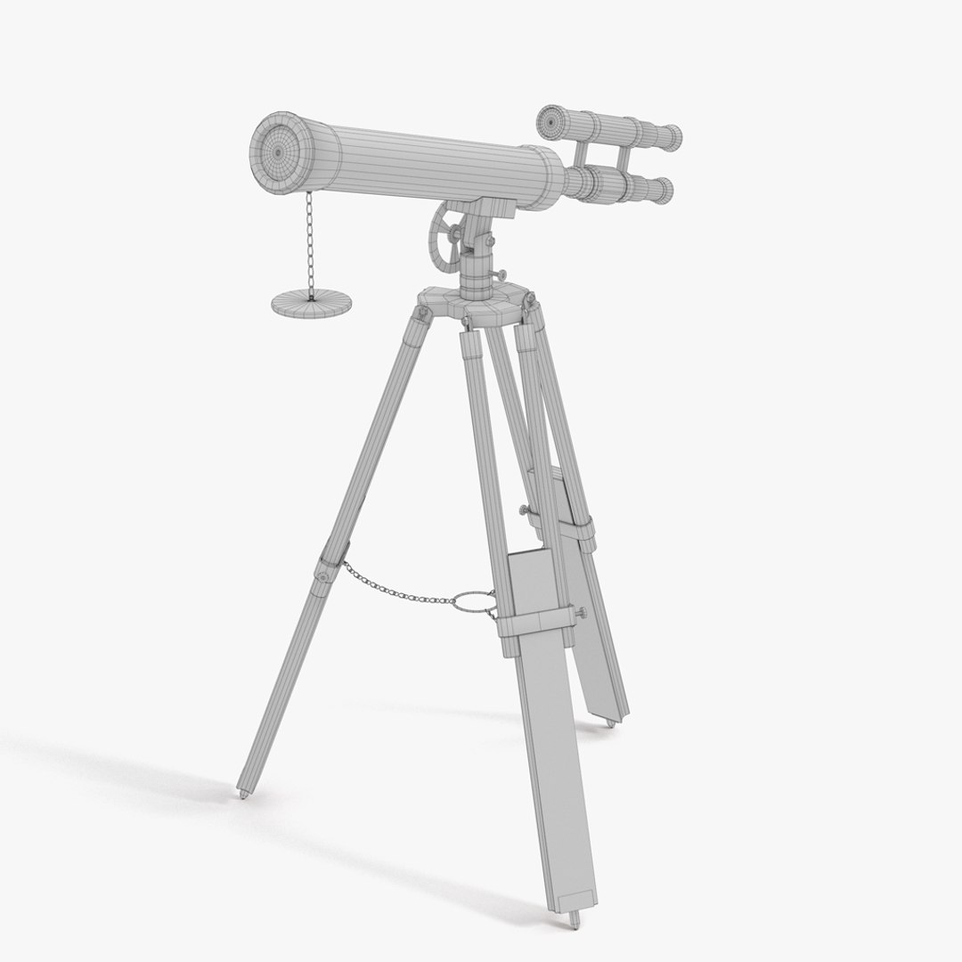 3d Model Antique Telescope