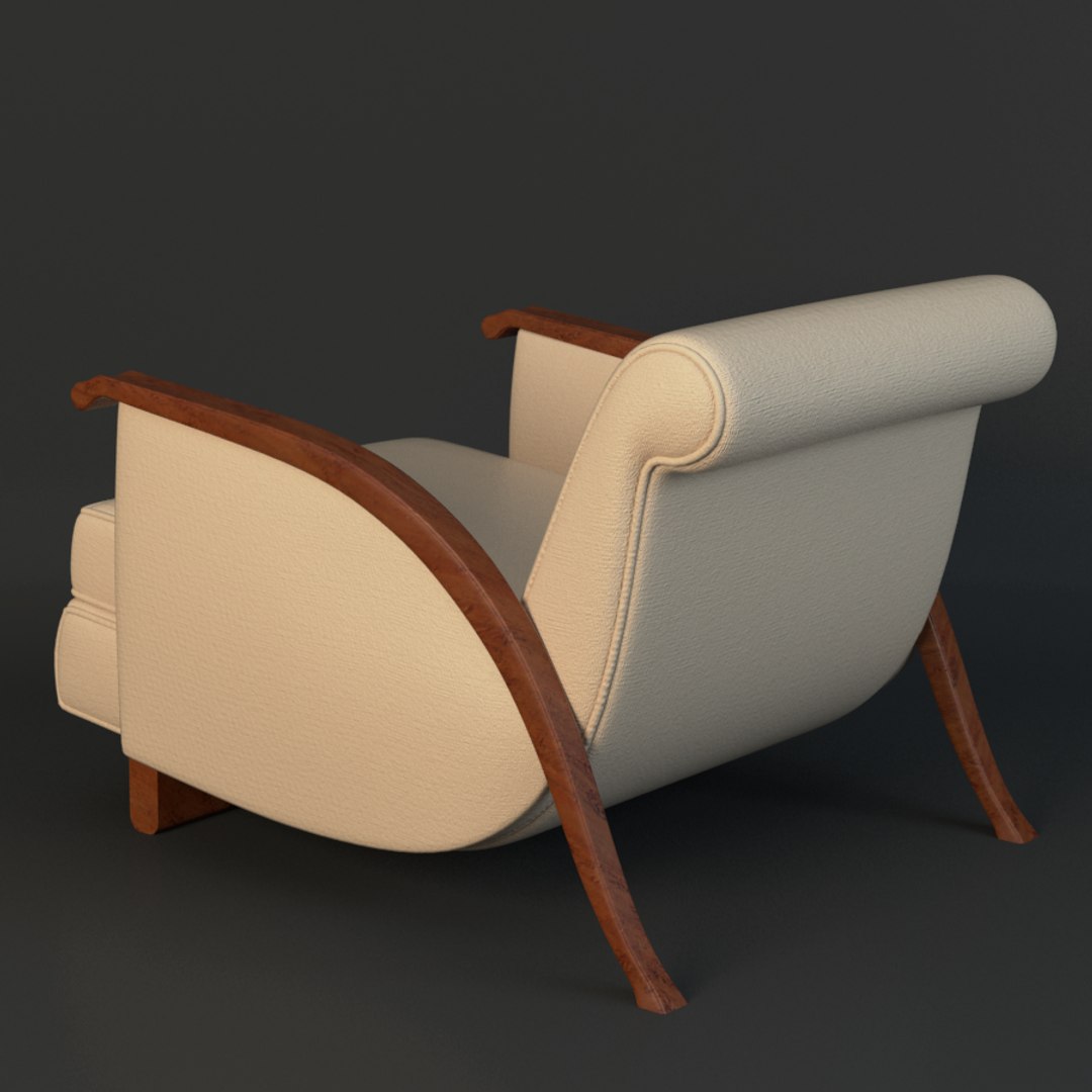 3d Jacques Emile Ruhlmann Chair