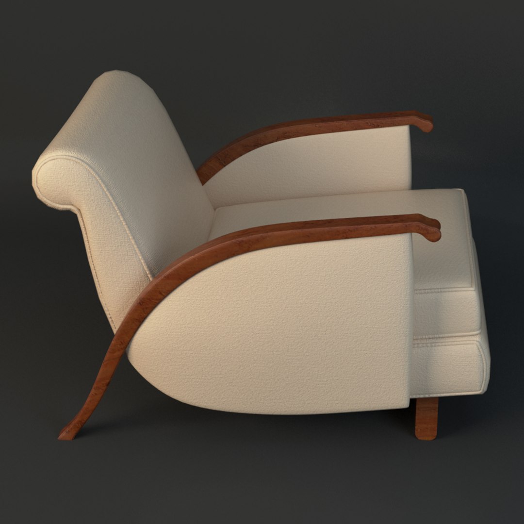 3d Jacques Emile Ruhlmann Chair