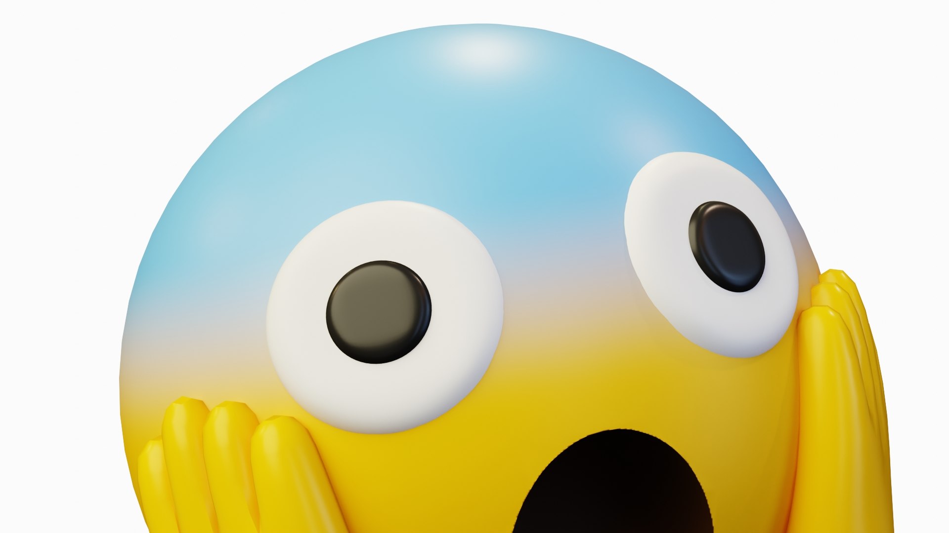Screaming In Fear Face Emoticon Emoji Or Smiley 3D - TurboSquid 2211846