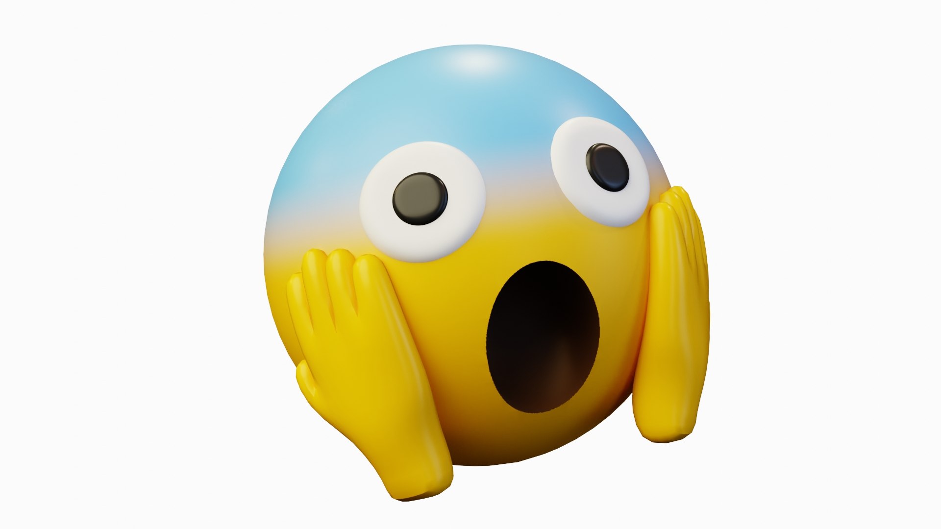 Screaming In Fear Face Emoticon Emoji Or Smiley 3D - TurboSquid 2211846