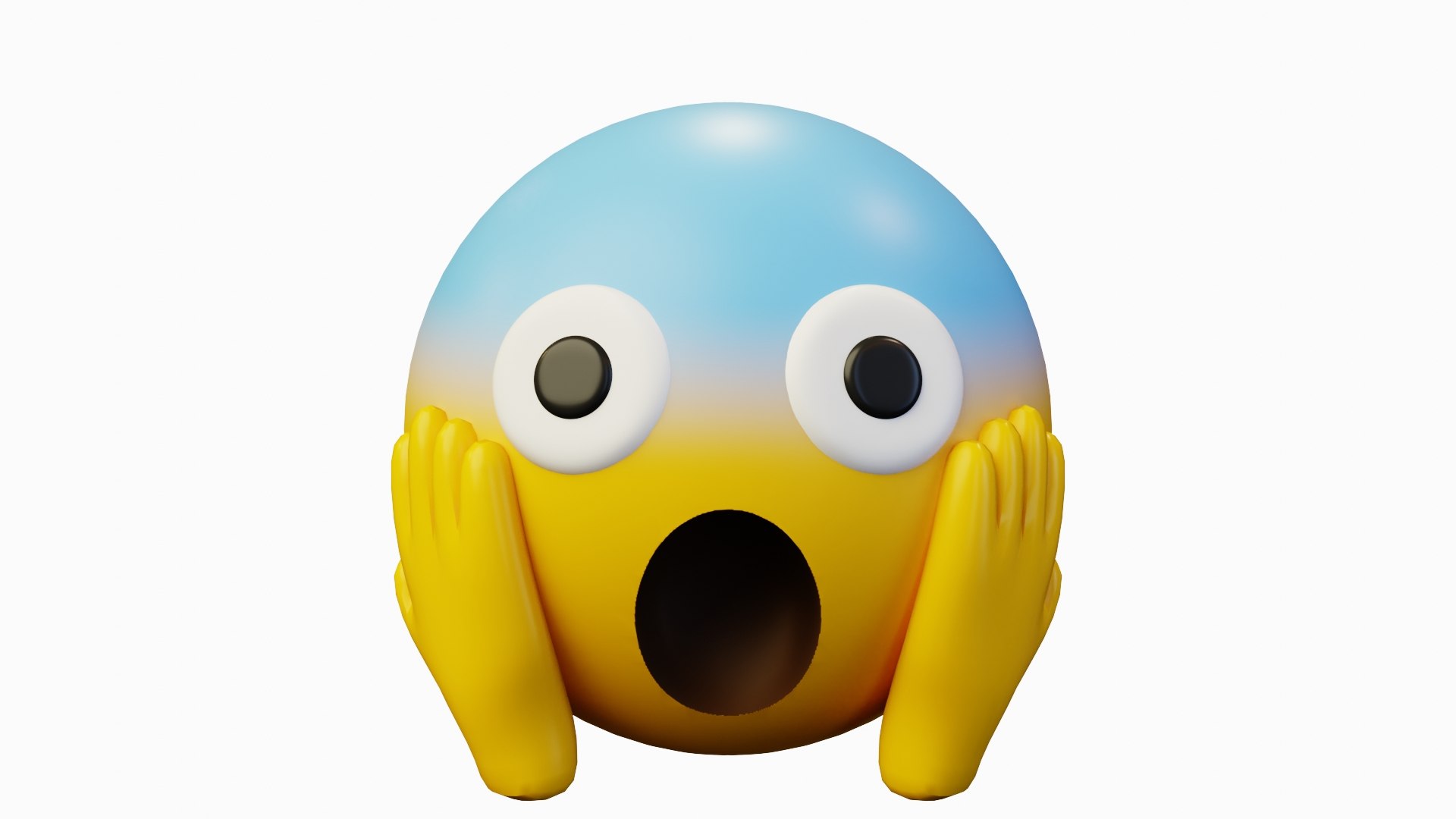 Screaming In Fear Face Emoticon Emoji Or Smiley 3D - TurboSquid 2211846