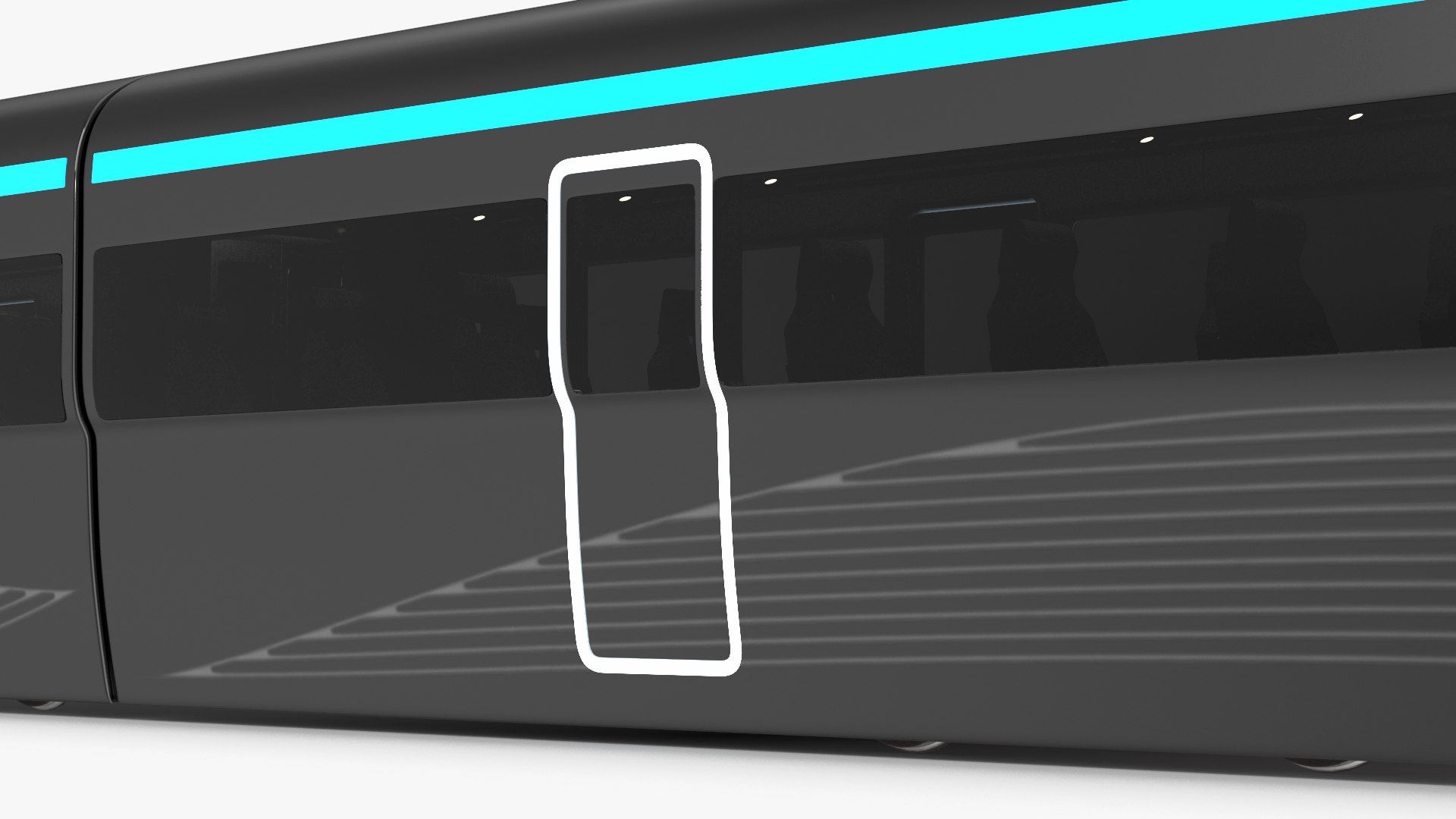 Futuristic Passenger Train Grey 3D Model - TurboSquid 2218381