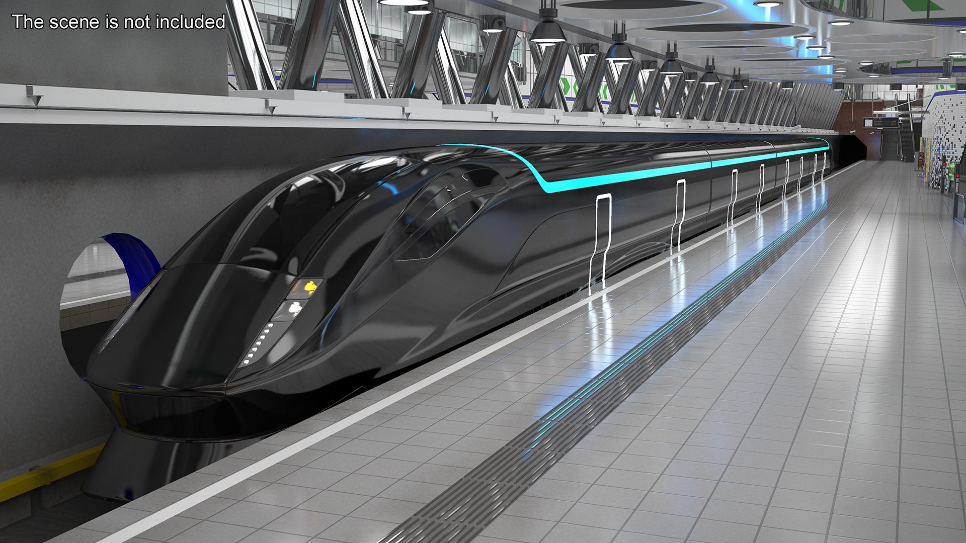 Futuristic Passenger Train Grey 3D Model - TurboSquid 2218381