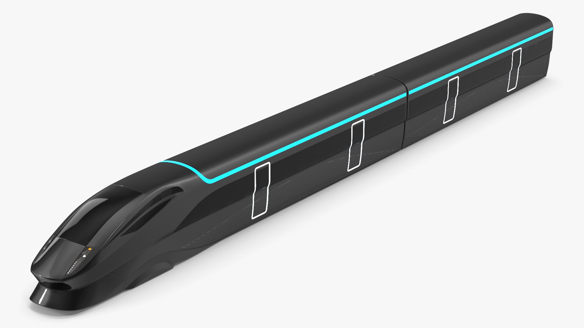 Futuristic Passenger Train Grey 3D Model - TurboSquid 2218381