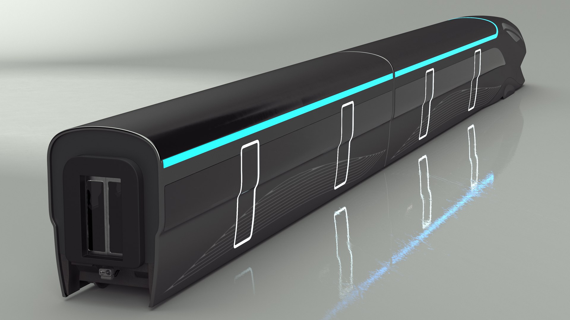 Futuristic Passenger Train Grey 3D Model - TurboSquid 2218381