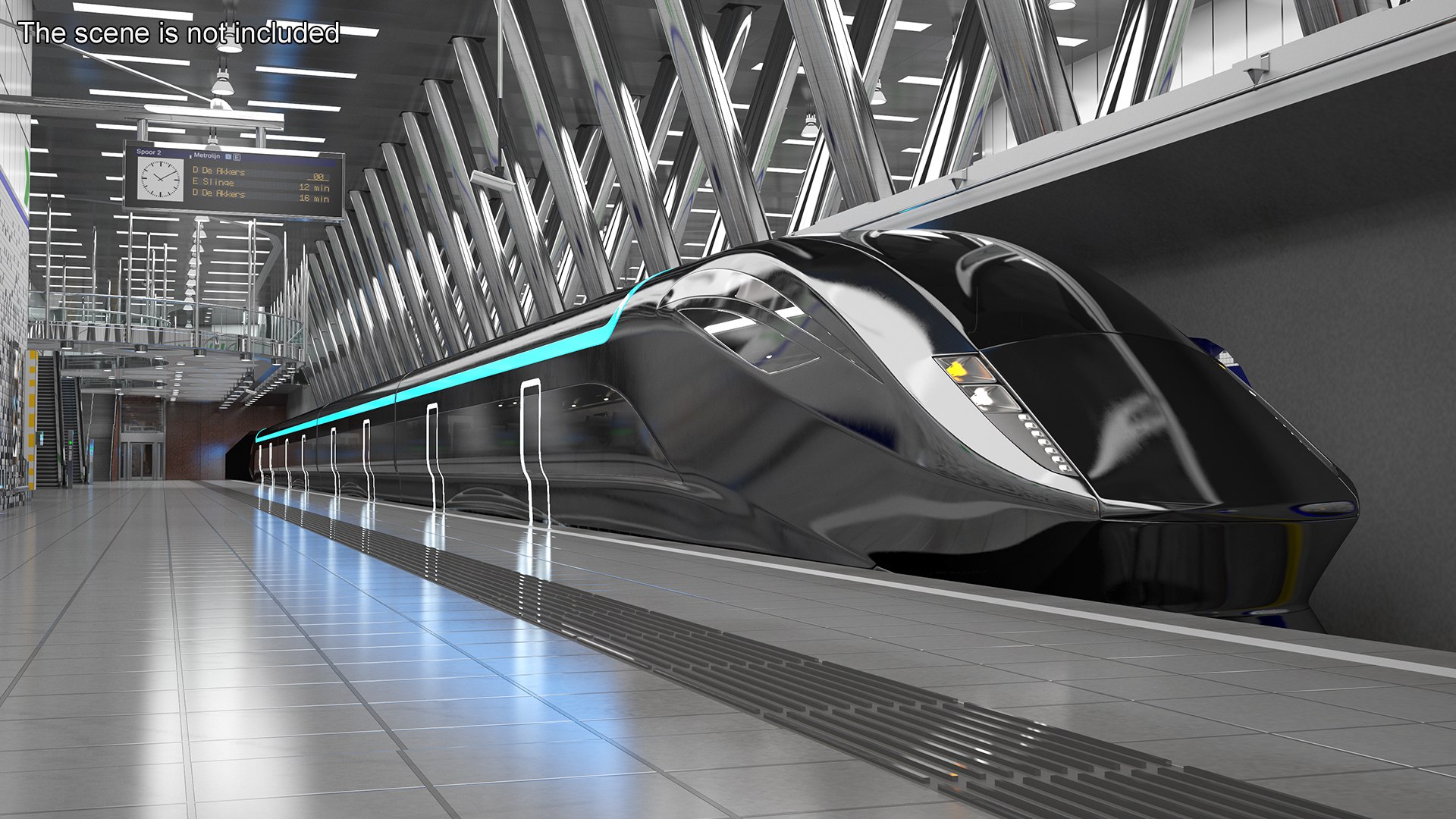 Futuristic Passenger Train Grey 3D Model - TurboSquid 2218381