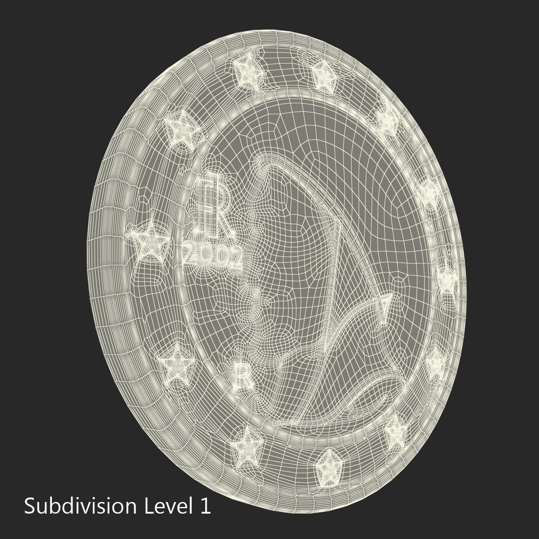 3d Italian Euro Coins Modeled