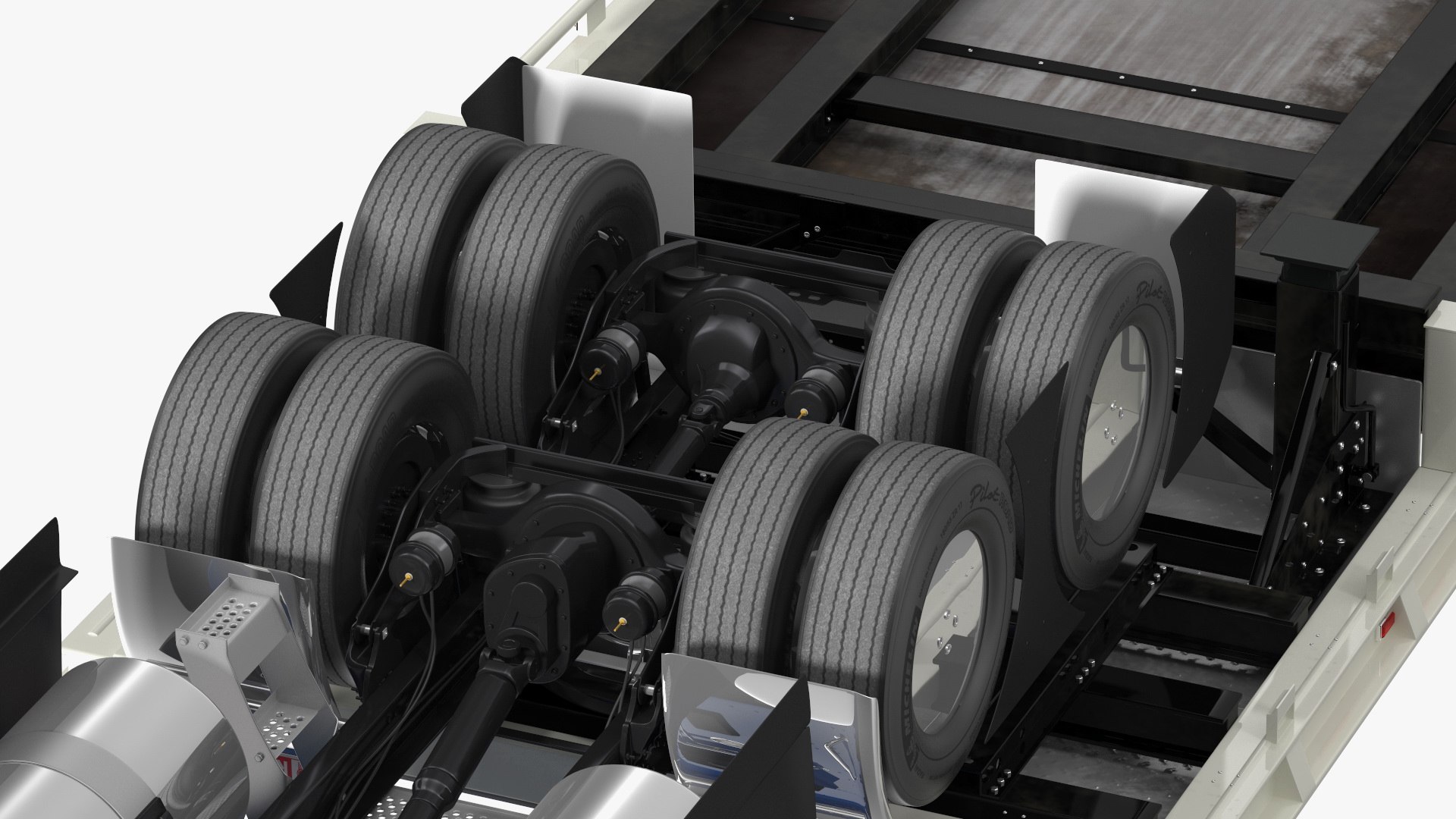 3D Kenworth Truck With Single Drop Tri Axle Extendable Trailer Rigged ...