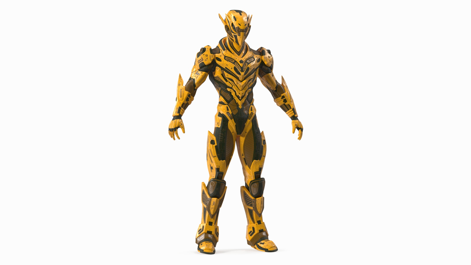 3D Sci-Fi Combat Robot Yellow Rigged Model - TurboSquid 2265742