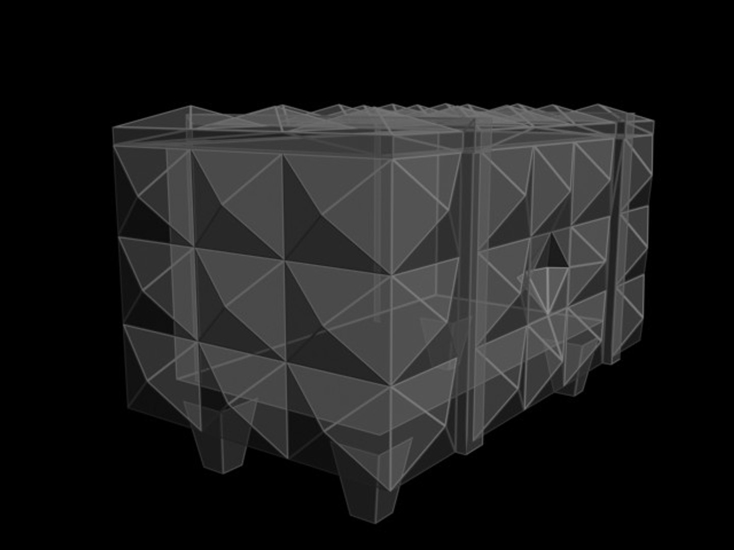 3d Wooden Panelled Chest