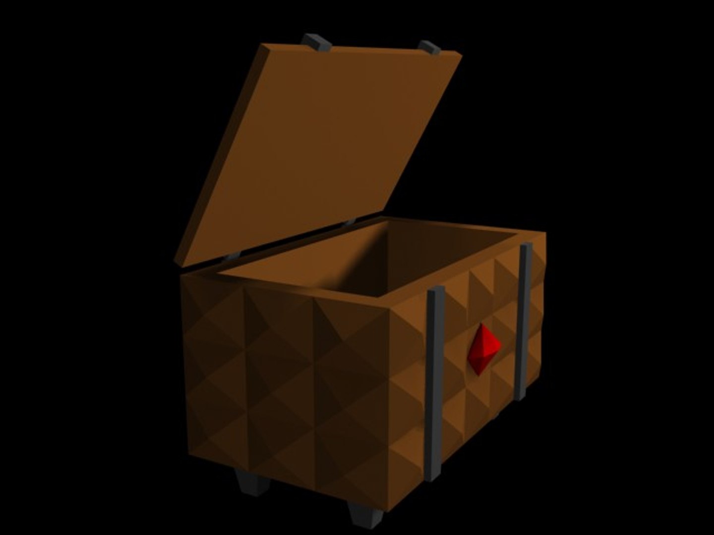 3d Wooden Panelled Chest