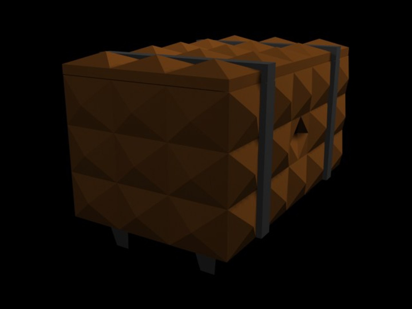 3d Wooden Panelled Chest