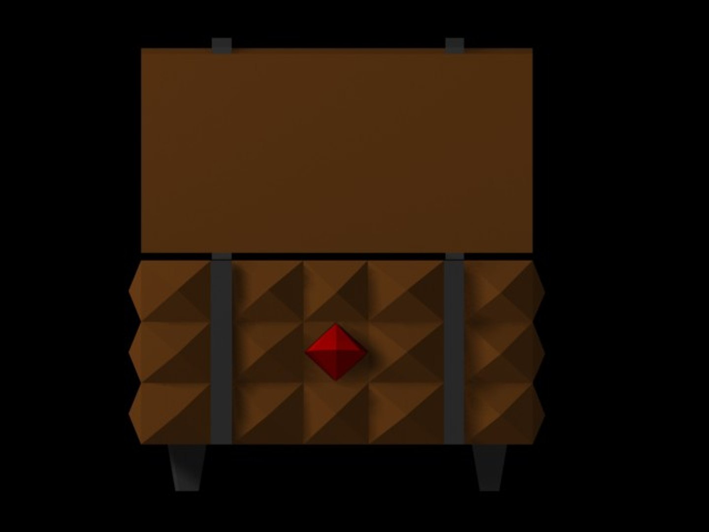 3d Wooden Panelled Chest