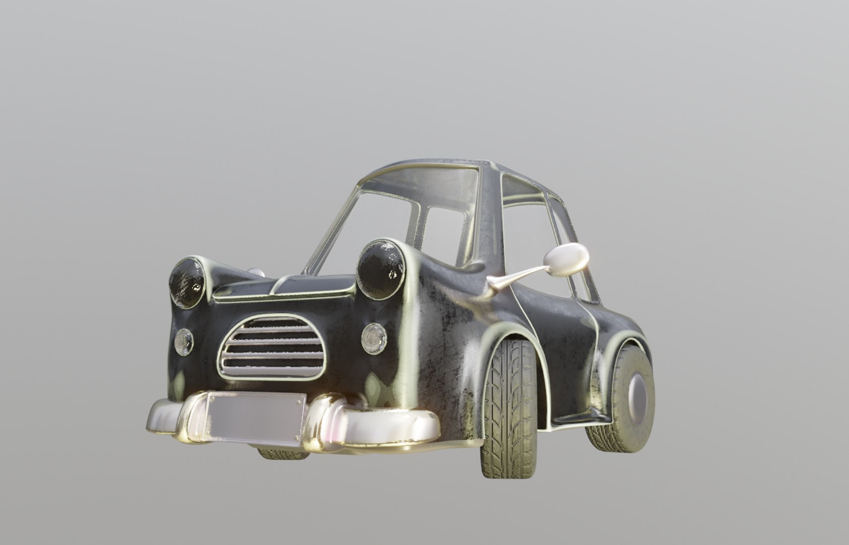 Cartoon Car Rusty Paint Model - TurboSquid 1390538