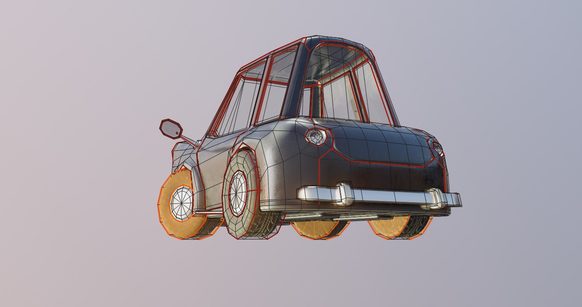Cartoon Car Rusty Paint Model - TurboSquid 1390538