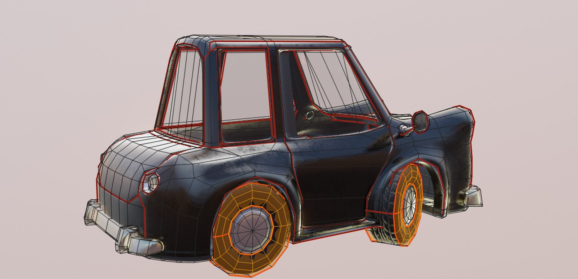 Cartoon Car Rusty Paint Model - TurboSquid 1390538