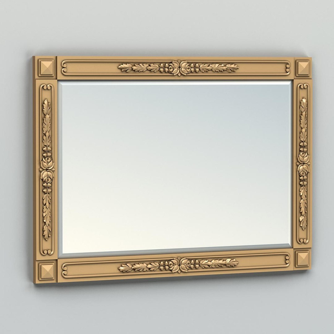 3D Model Carved Rectangle Mirror Frame - TurboSquid 1281925