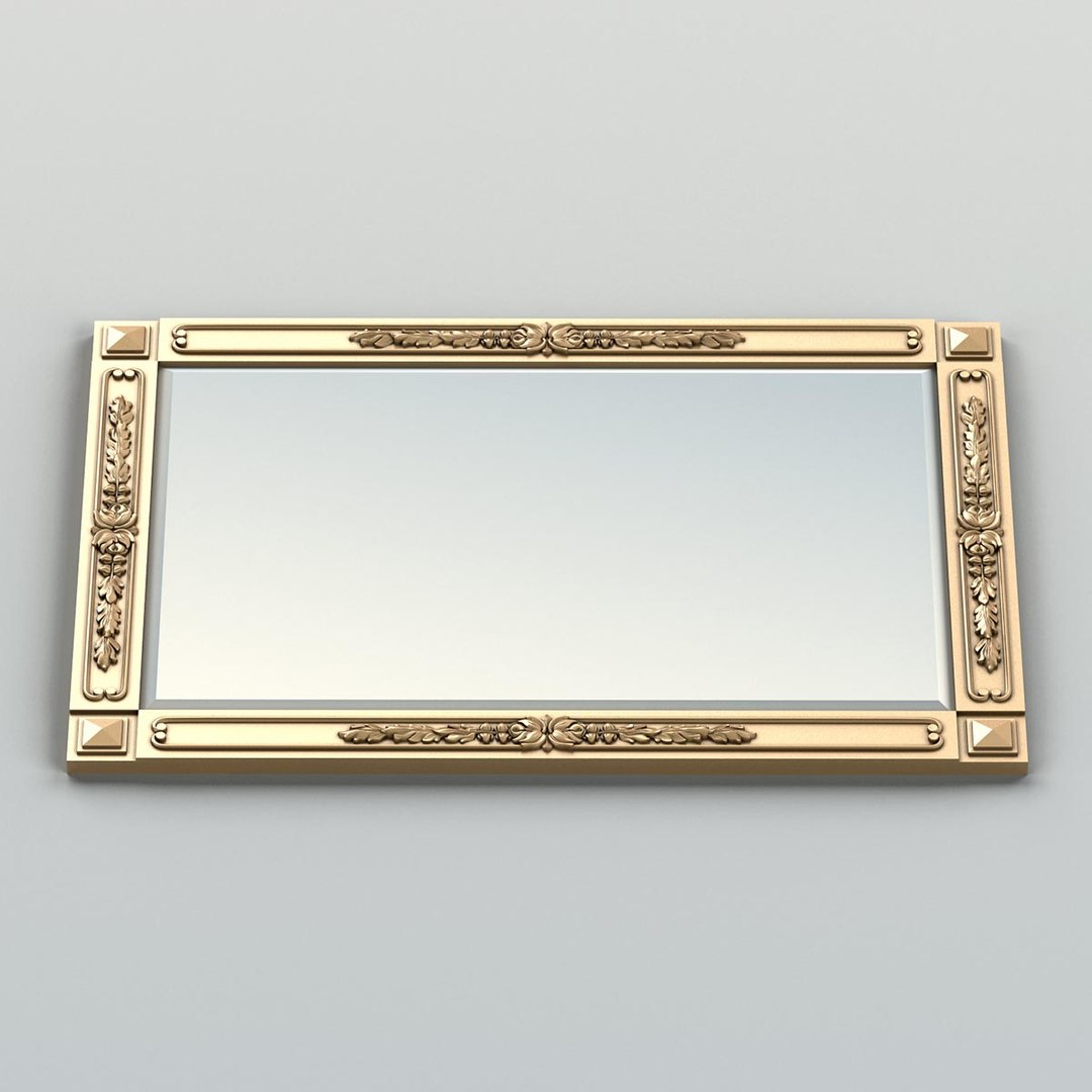 3D Model Carved Rectangle Mirror Frame - TurboSquid 1281925