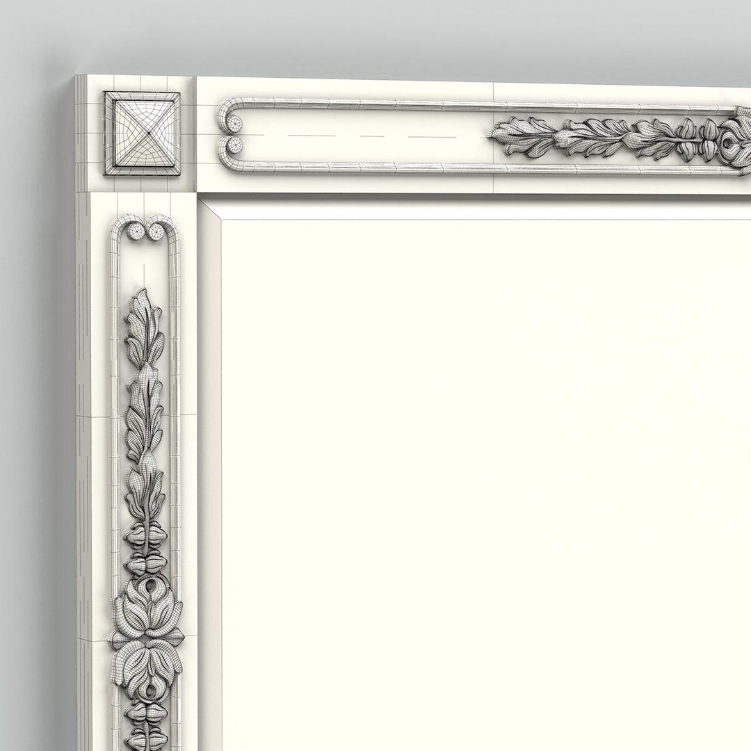 3D Model Carved Rectangle Mirror Frame - TurboSquid 1281925