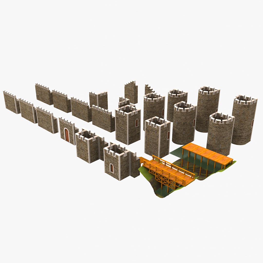 Medieval Norman Walls Towers 3D Model - TurboSquid 1163800
