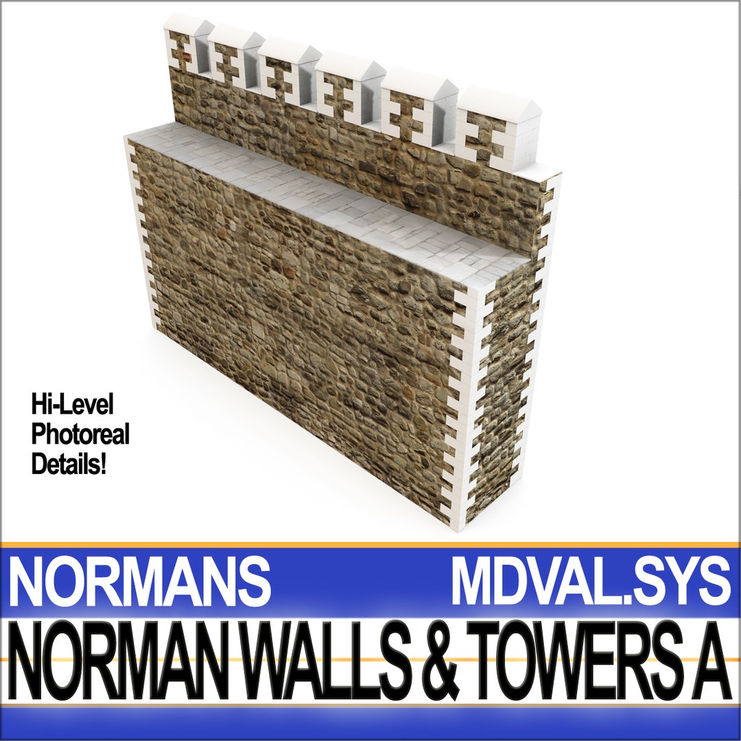 Medieval Norman Walls Towers 3D Model - TurboSquid 1163800