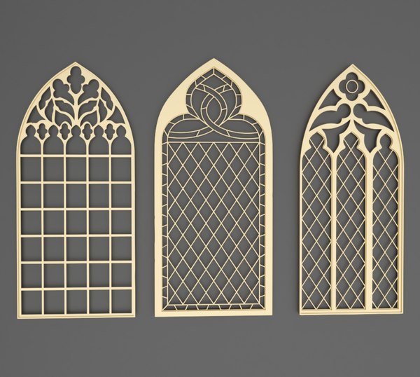 3D Gothic Windows 1 - TurboSquid 1831271
