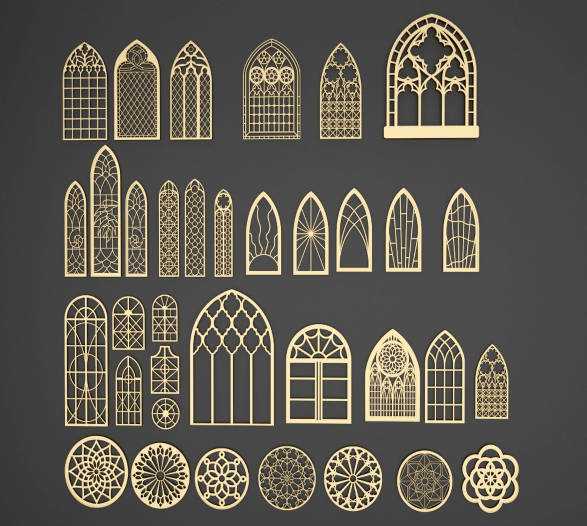 3D Gothic Windows 1 - TurboSquid 1831271