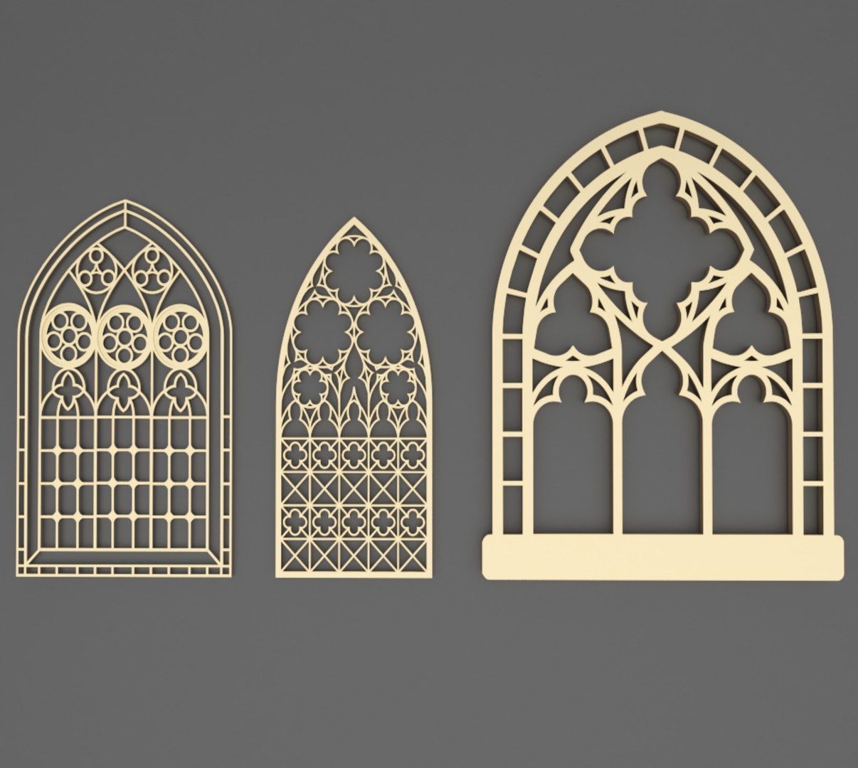 3D Gothic Windows 1 - TurboSquid 1831271