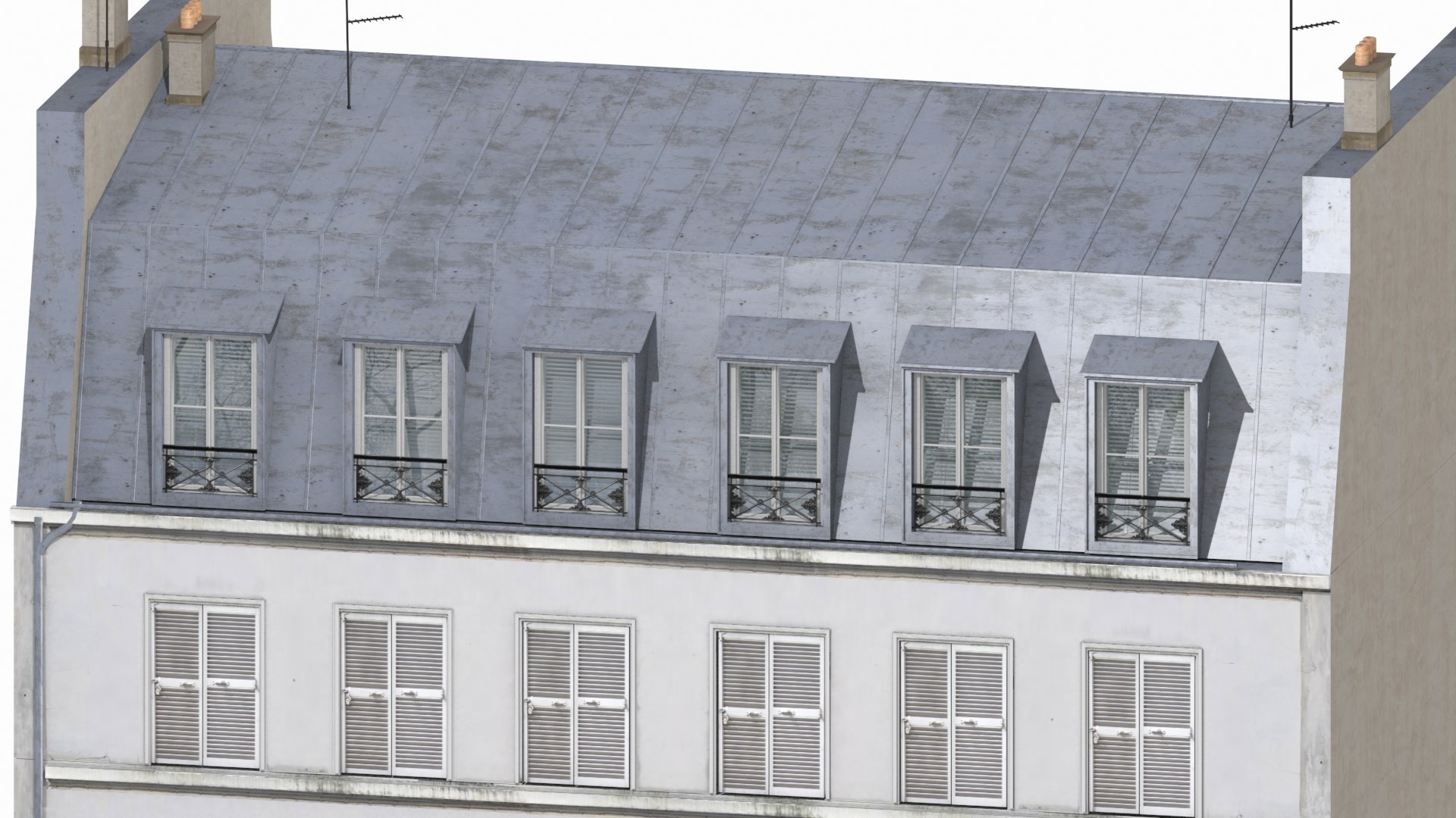 3D Old Paris Photorealistic House Model - TurboSquid 1661007