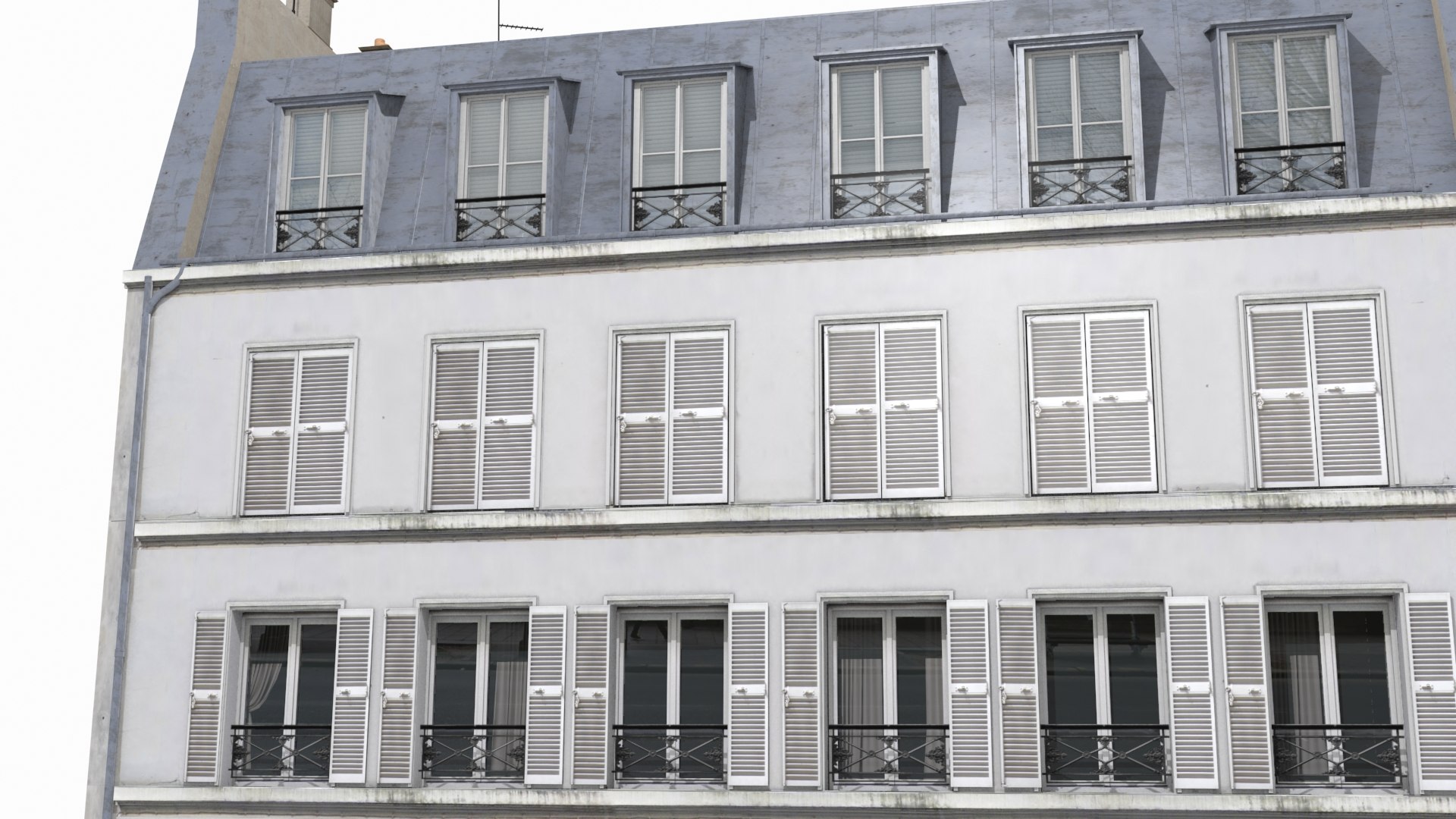 3D Old Paris Photorealistic House Model - TurboSquid 1661007