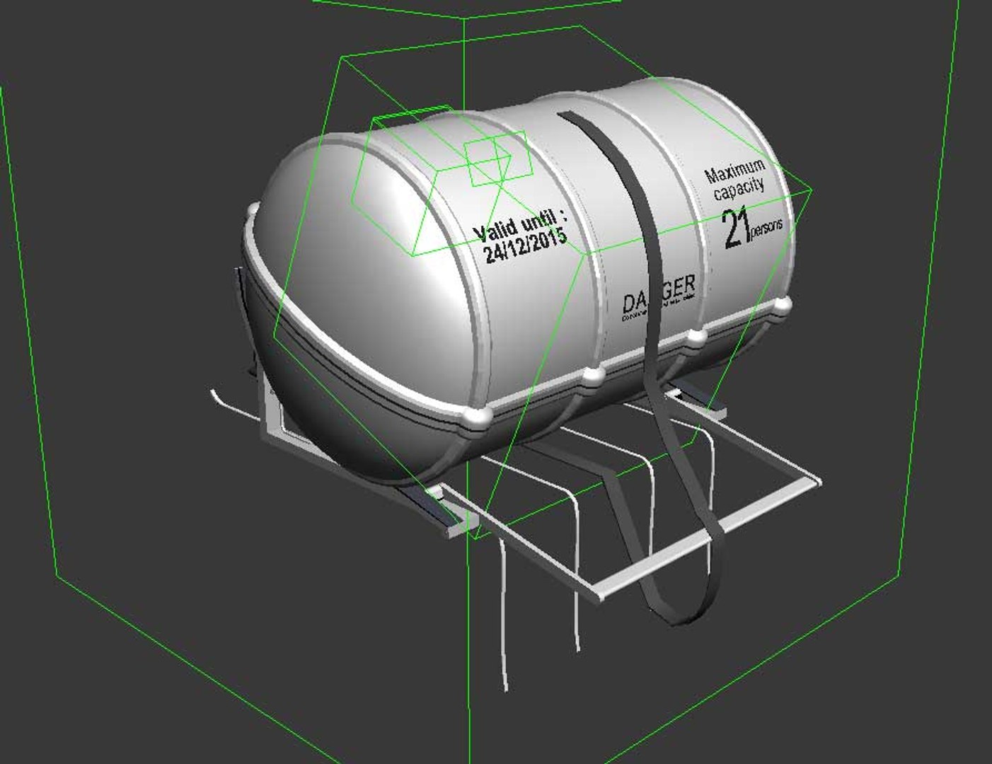 3d Deploying Life Raft Model
