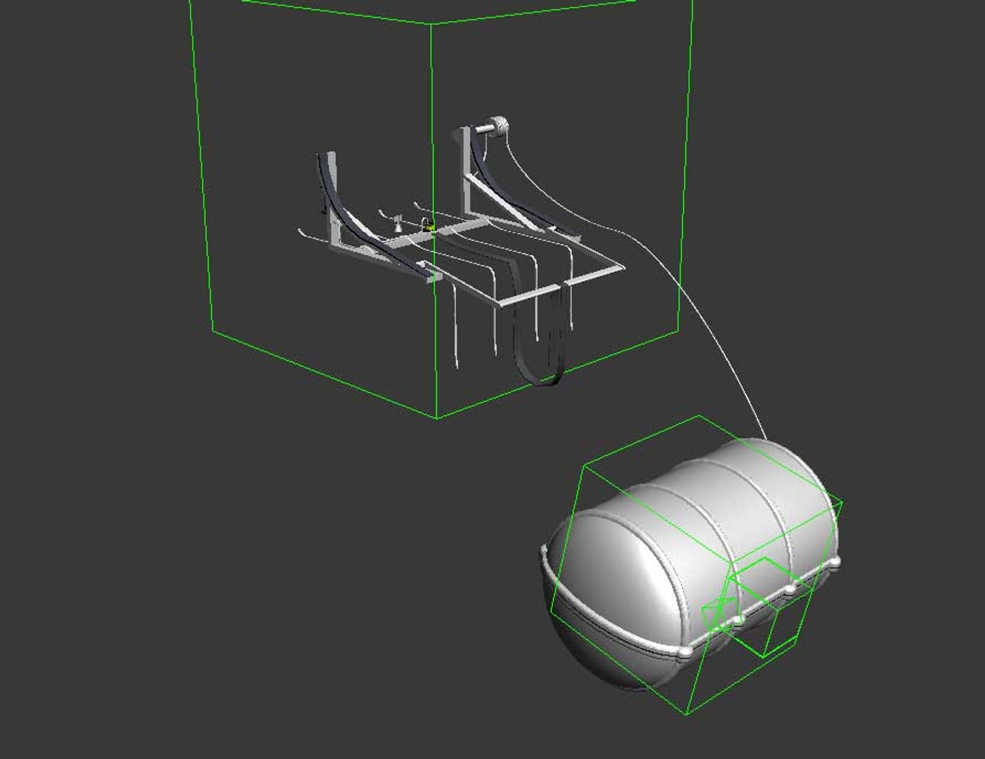 3d Deploying Life Raft Model