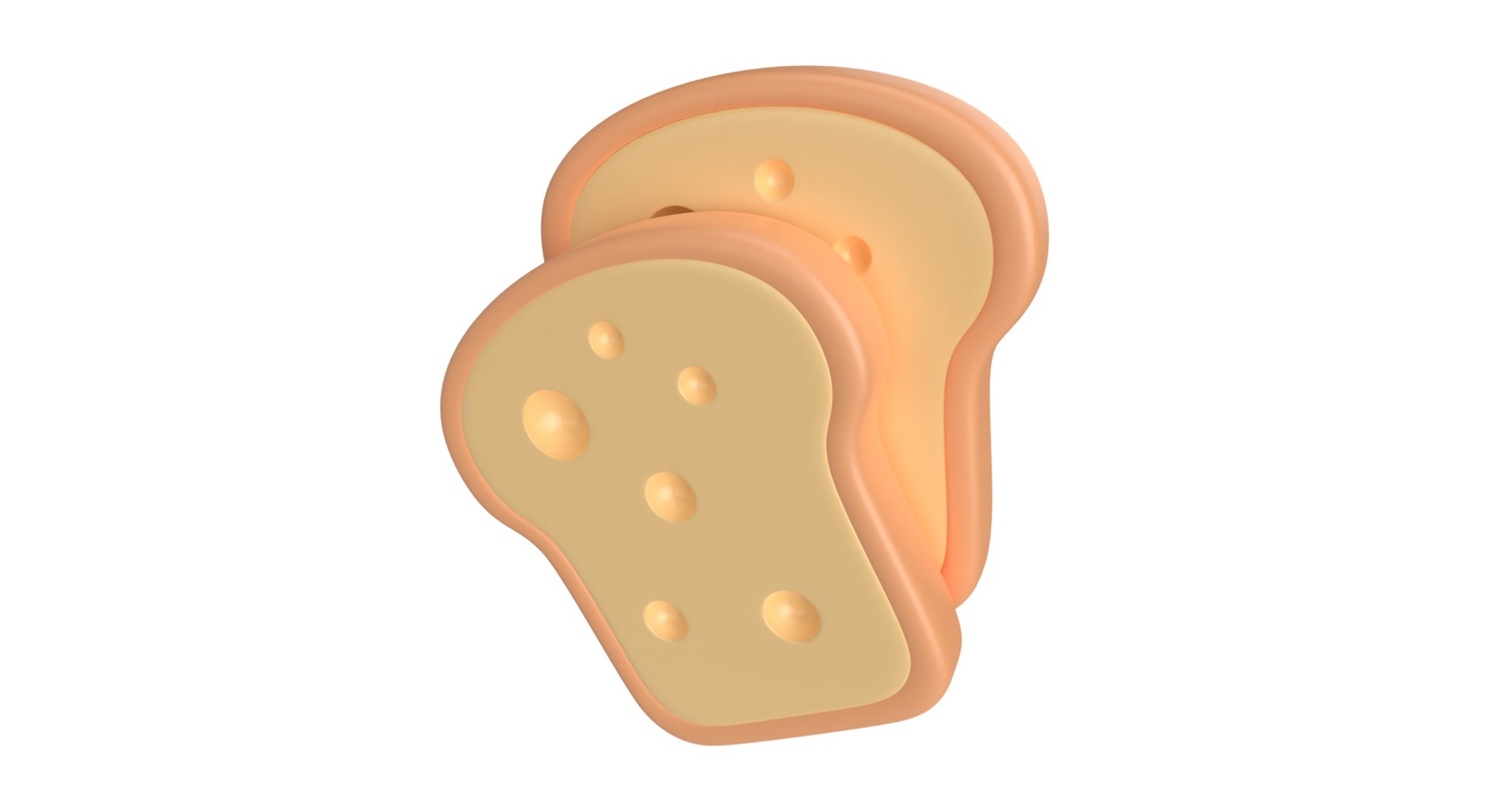 Cartoon White Bread 3D Model - TurboSquid 1960867