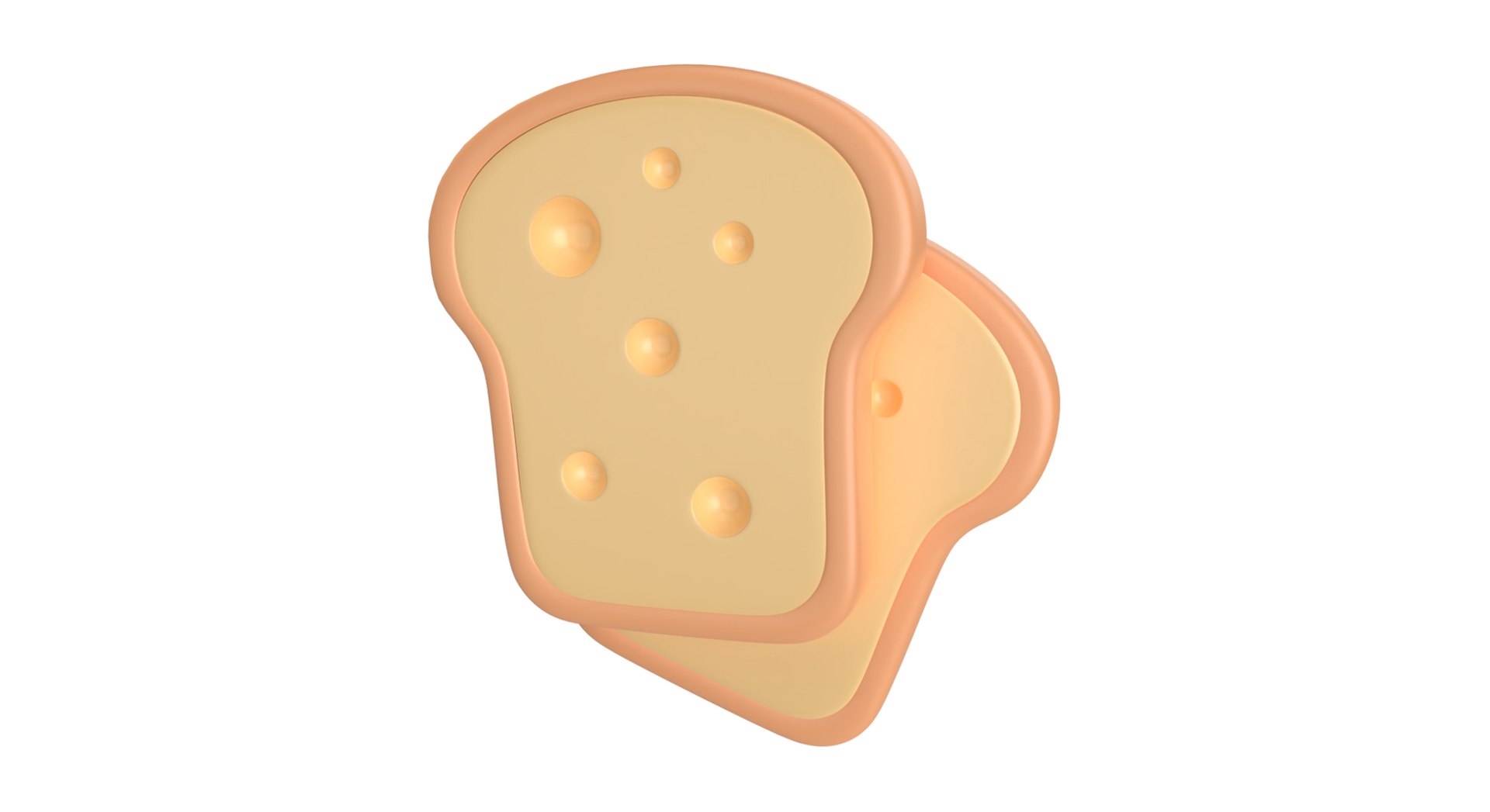 Cartoon White Bread 3D Model - TurboSquid 1960867