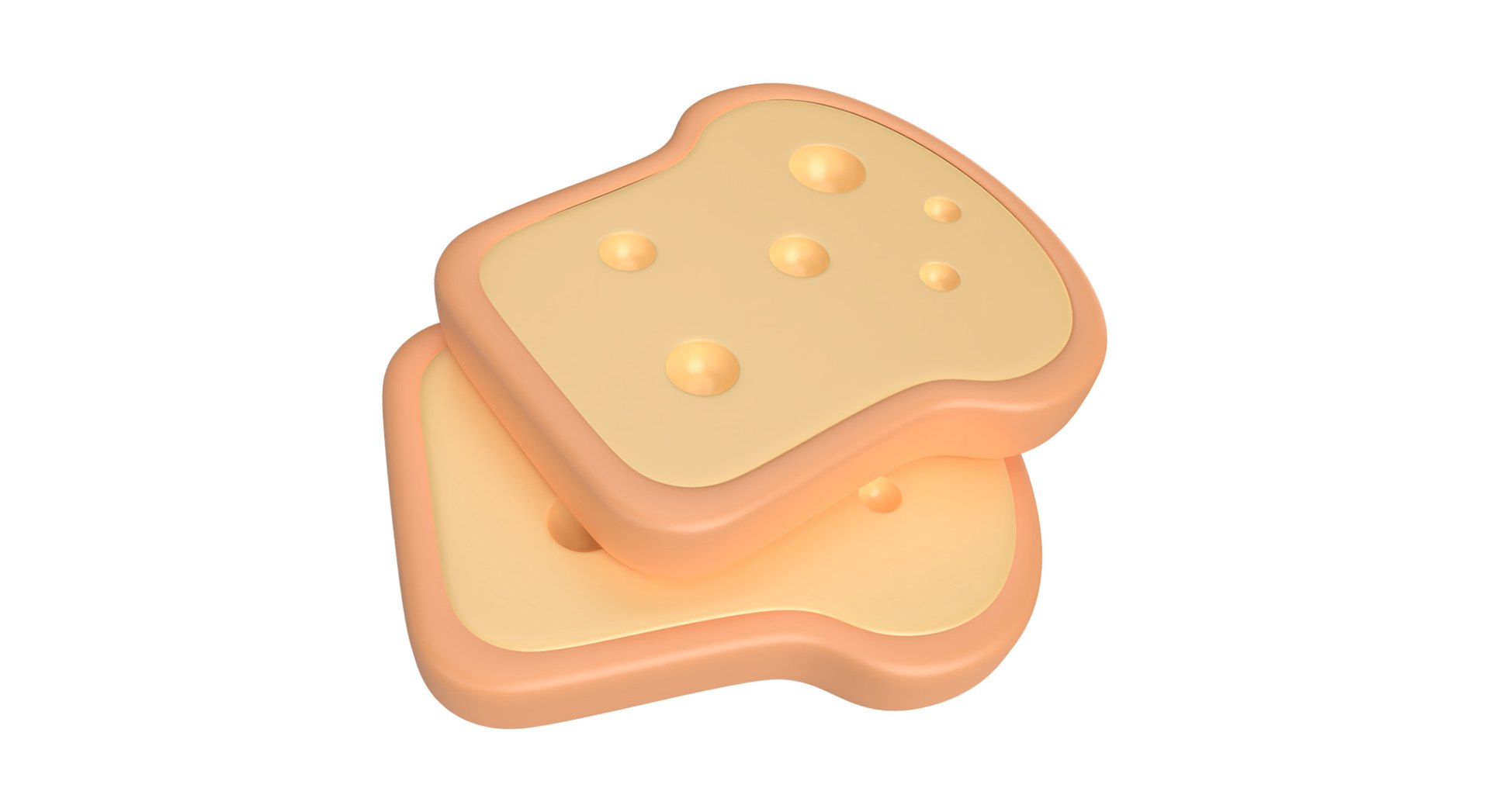 Cartoon White Bread 3D Model - TurboSquid 1960867