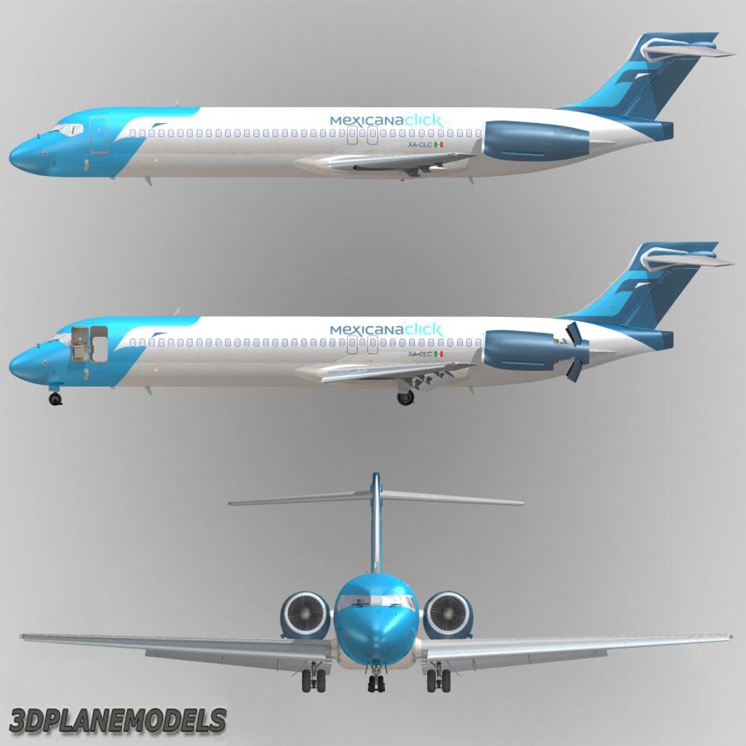 3d Model Of B717-200 Mexicanaclick