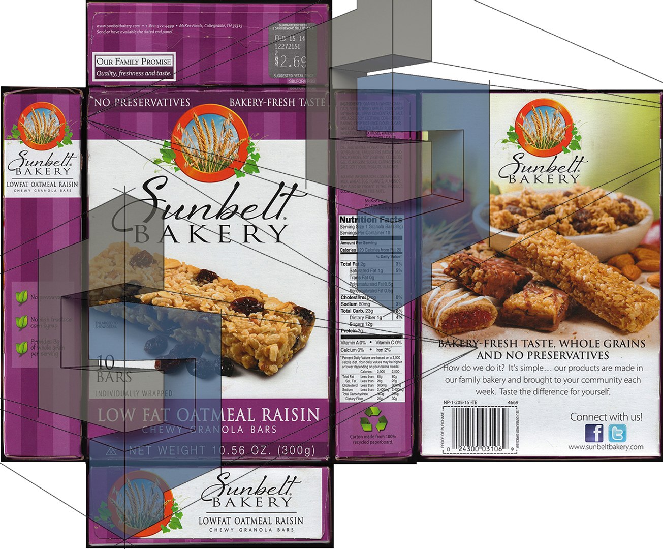 3d Model Sunbelt Bakery Granola Oatmeal