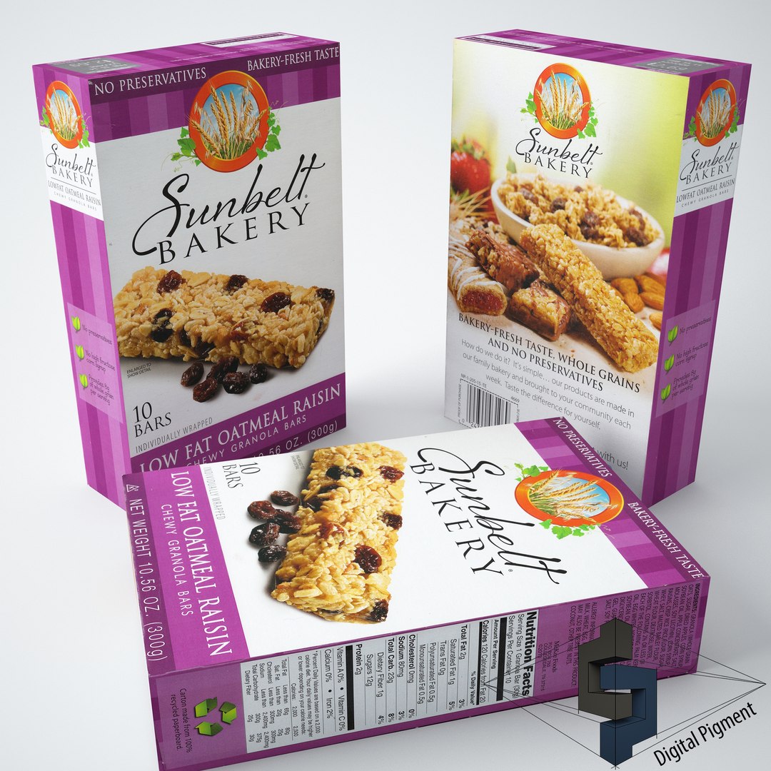 3d Model Sunbelt Bakery Granola Oatmeal