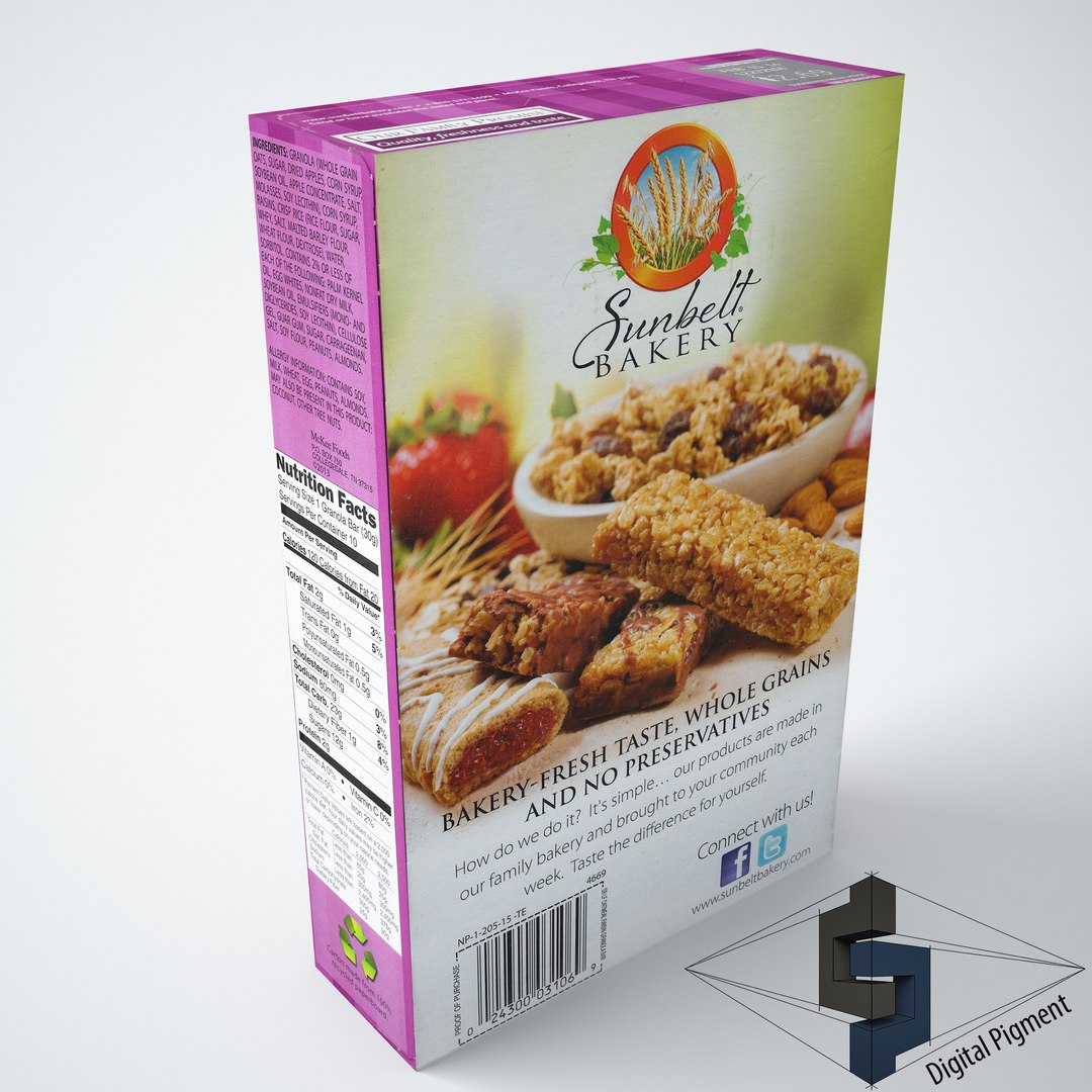 3d Model Sunbelt Bakery Granola Oatmeal