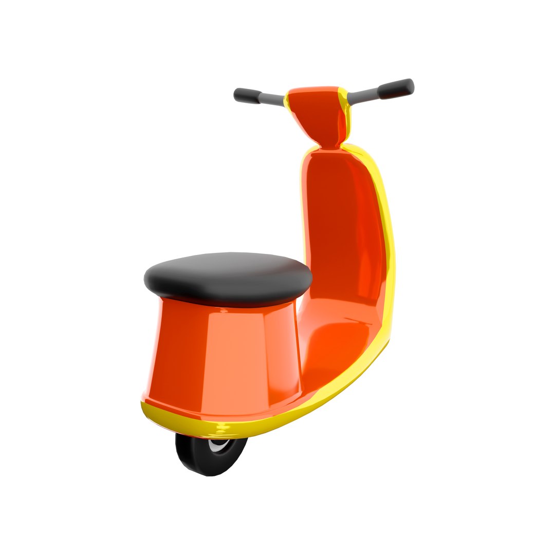 3d Orange And Yellow Color Scooter Icon Model - TurboSquid 2063083